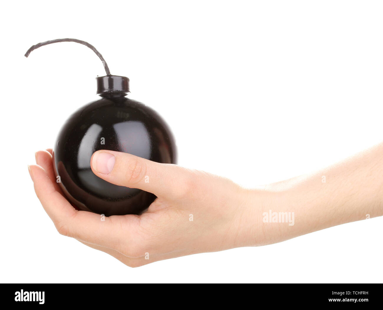Black cartoon bomb isolated on Banque de photographies et d’images à ...