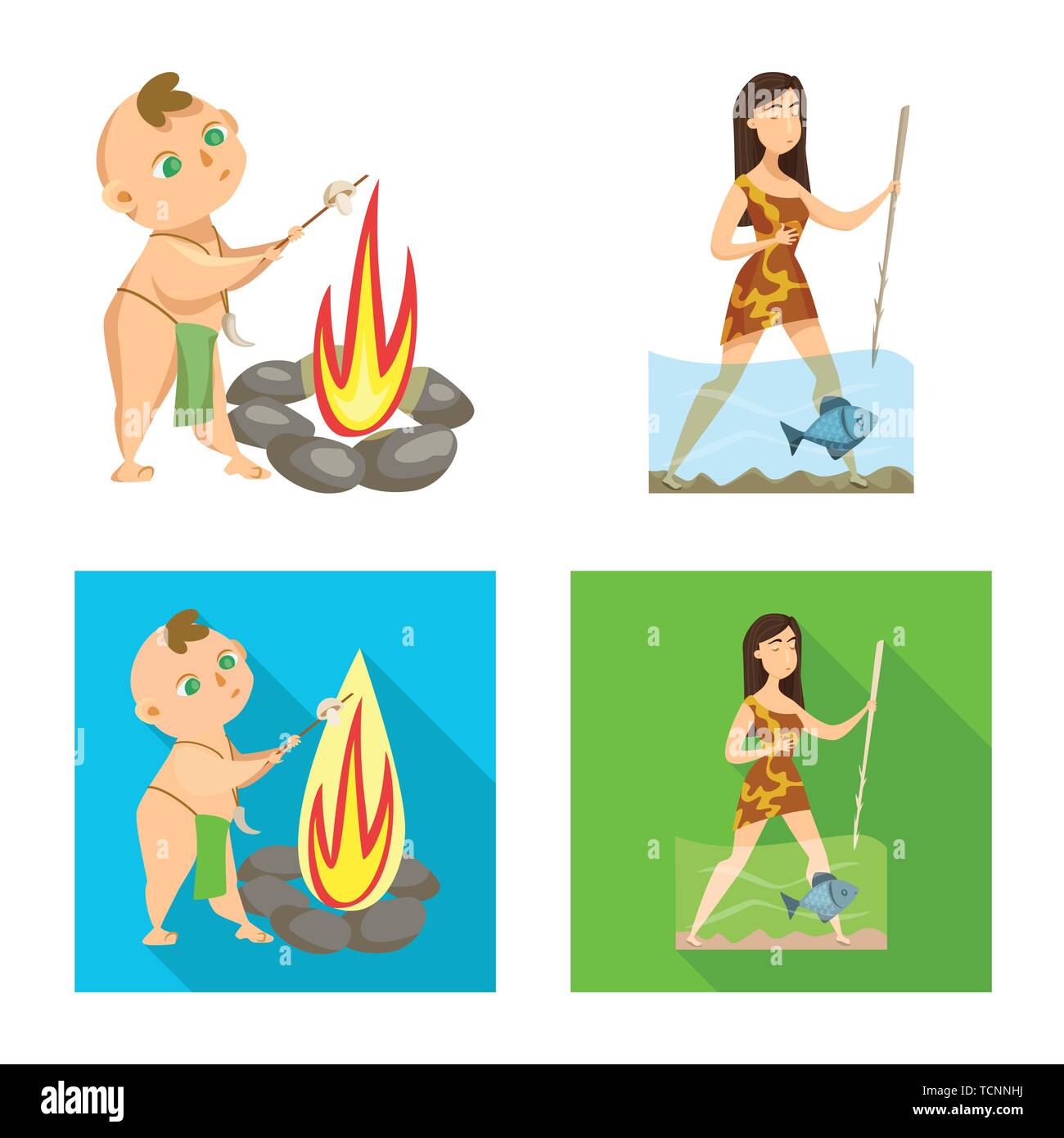 Vector illustration de l'évolution et la préhistoire symbole ...
