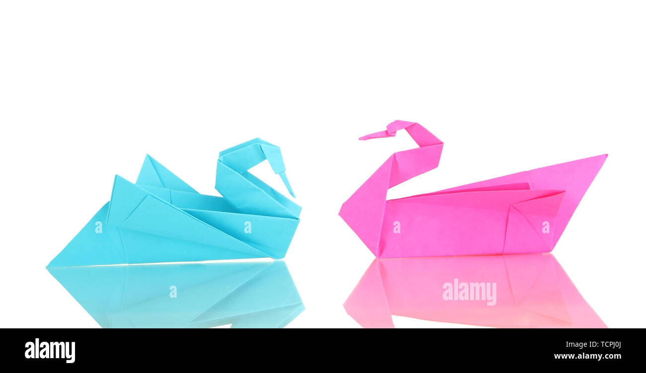 Cygnes origami Banque de photographies et d’images à haute résolution ...