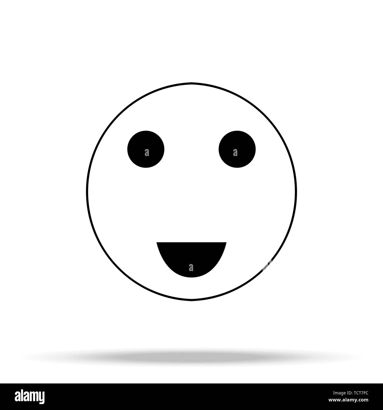 Smiley emoticon facial expression wink Banque d'images noir et blanc ...