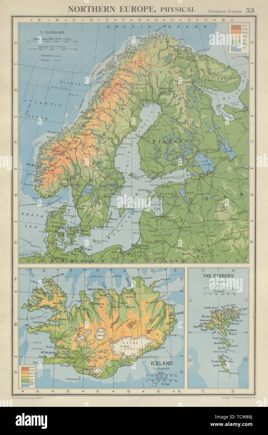 Carte europe 1947 Banque de photographies et d’images à haute ...