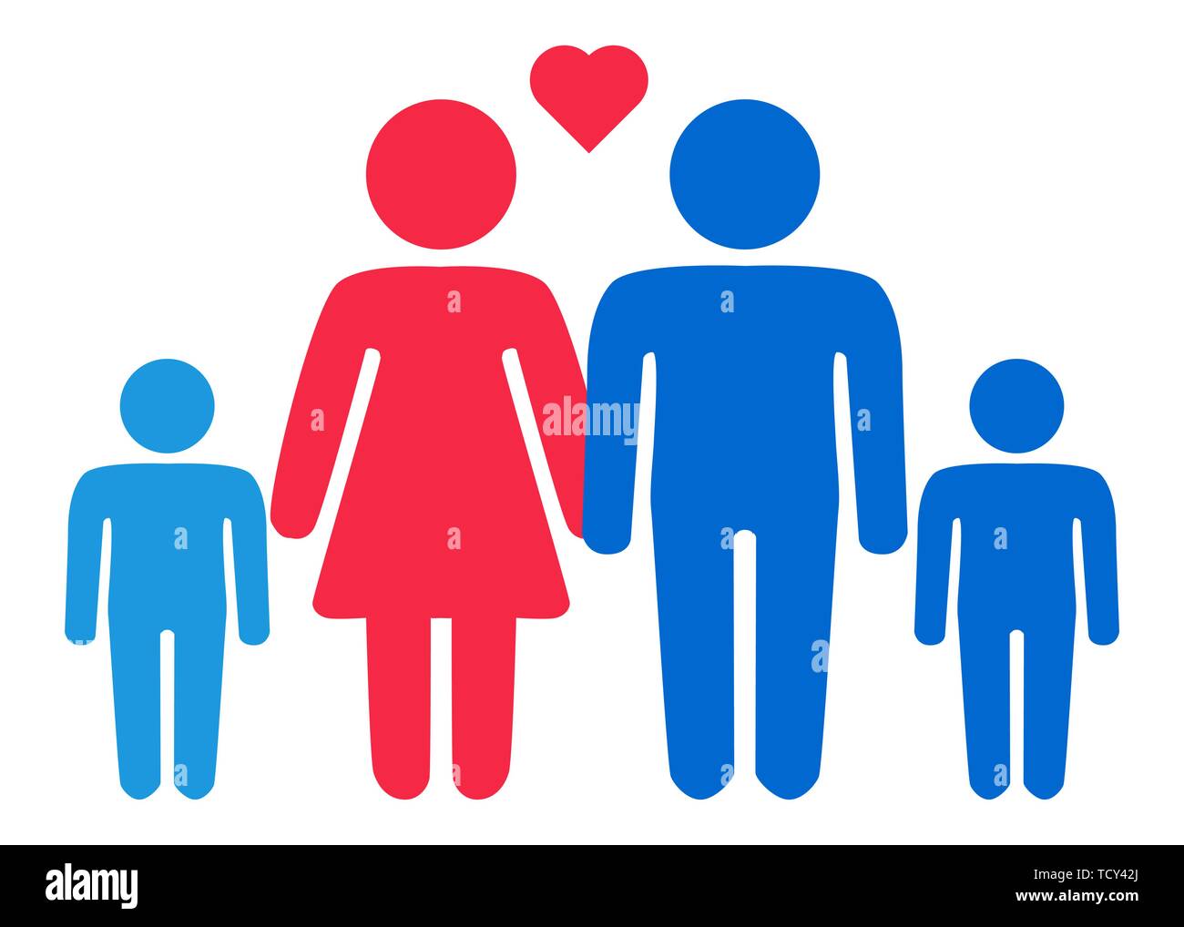 Une représentation schématique d'une famille hétéro couple homme et ...