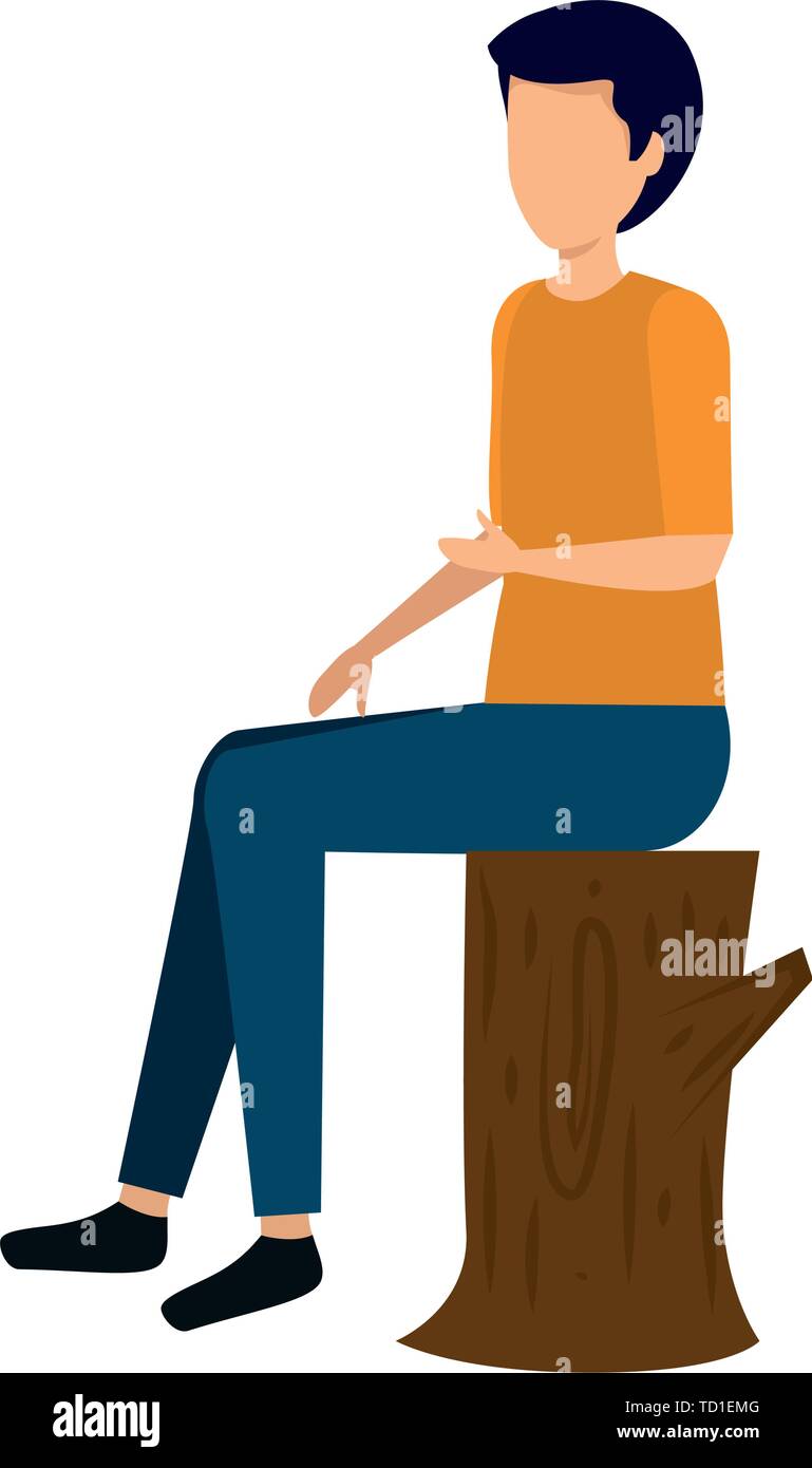 Tronc d'arbre personne Banque d'images vectorielles - Alamy