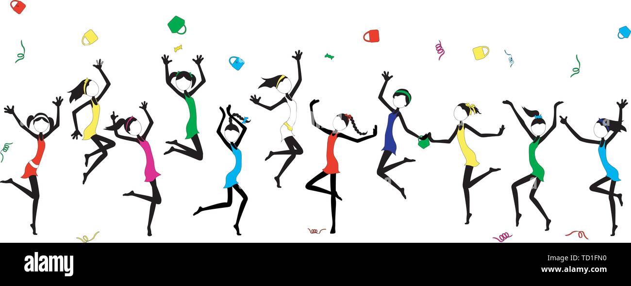 Femmes en robes noires Banque d'images vectorielles - Alamy