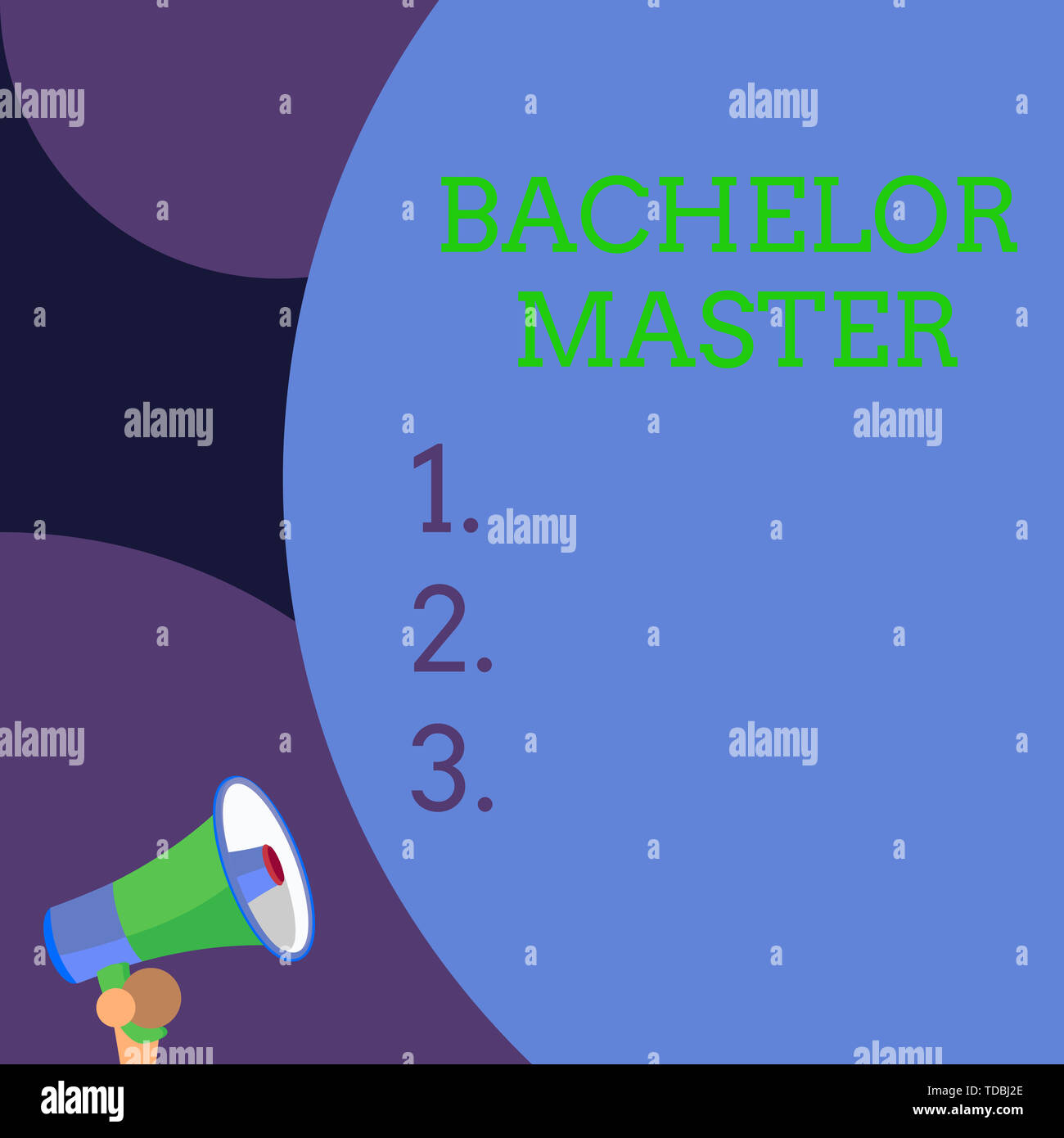 La main conceptuel montrant Bachelor Master. Signification du concept d ...
