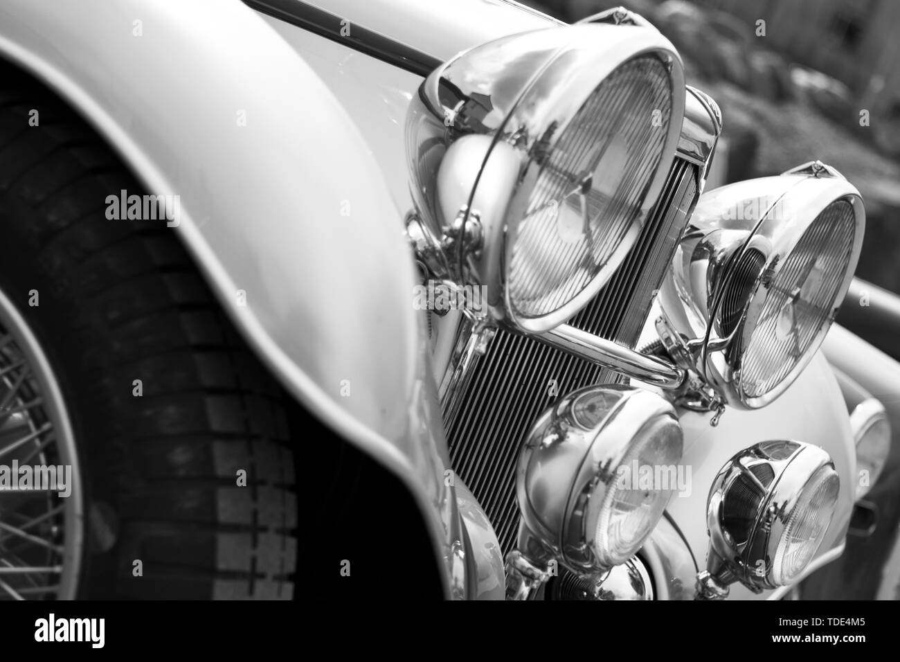 Classic british car Banque d'images noir et blanc - Alamy