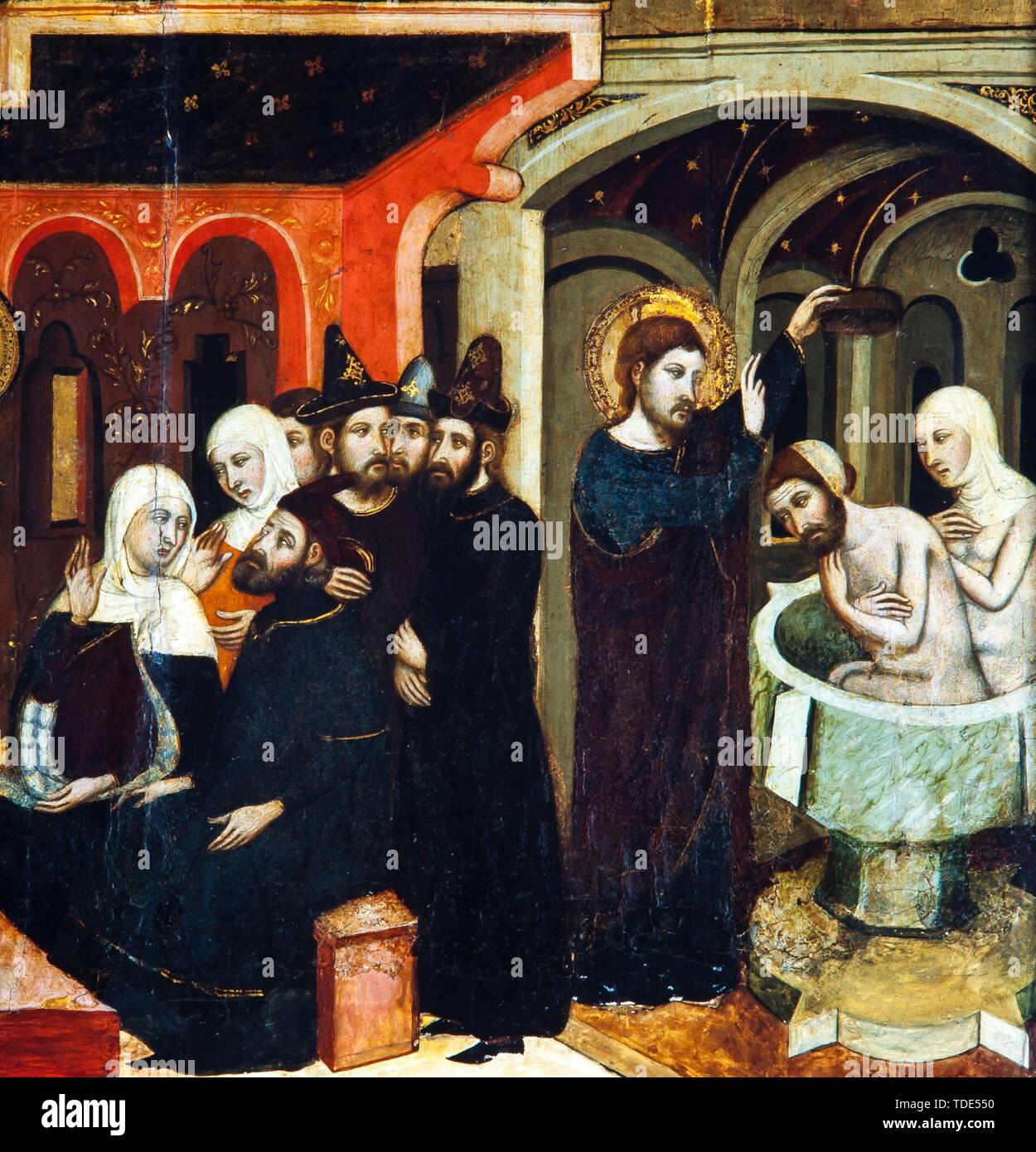 Arnau Bassa / Bautismo de Aniano y su esposa, detalle del Retablo de ...