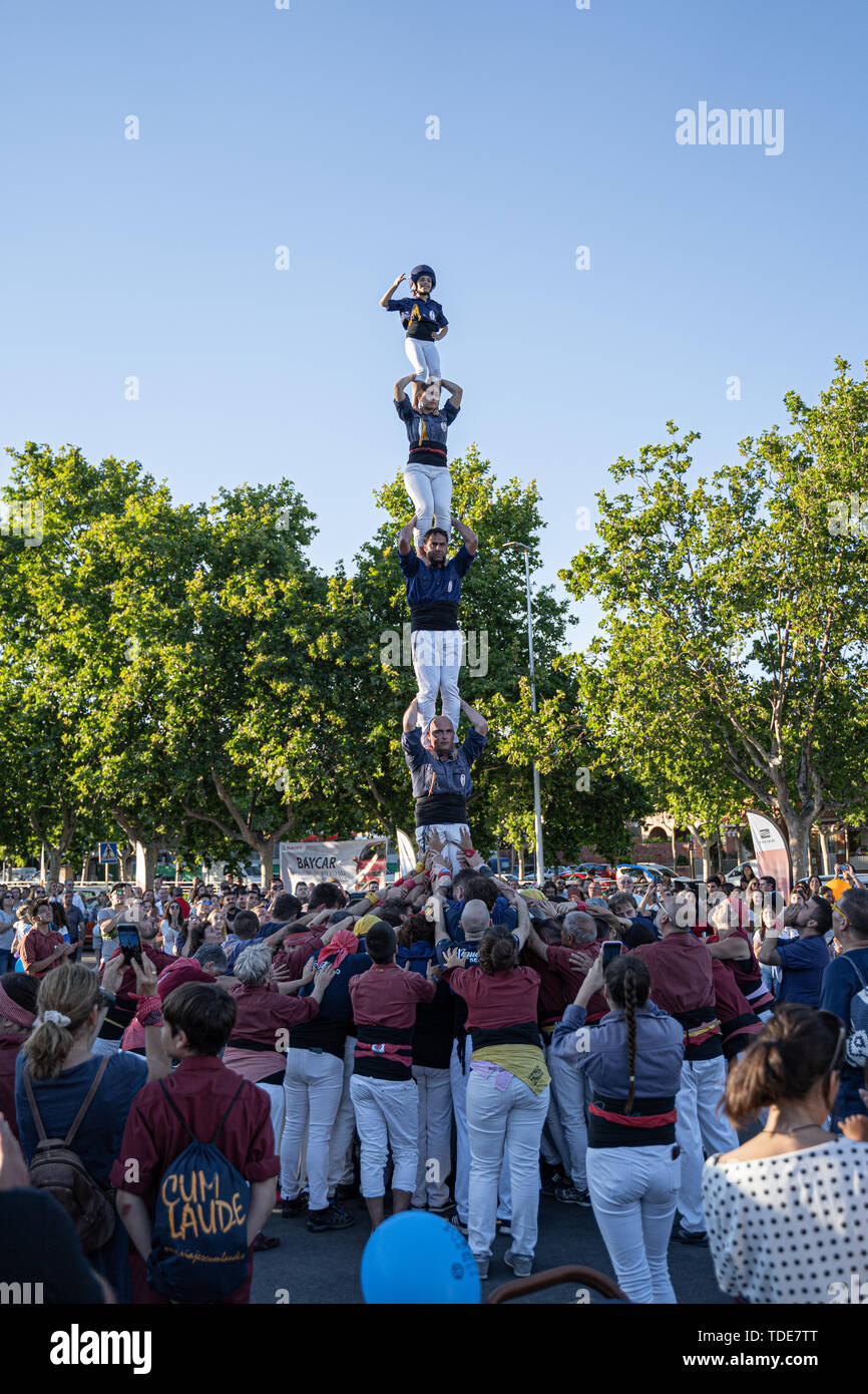 Cambrils, Espagne. Juin 2019 : Castells, un castell est un tour ...