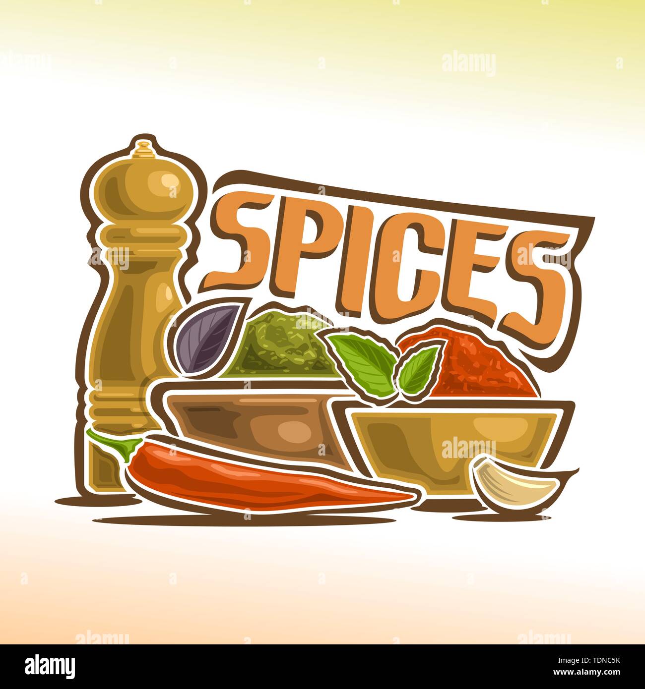 Logo Vector pour épices Image Vectorielle Stock - Alamy
