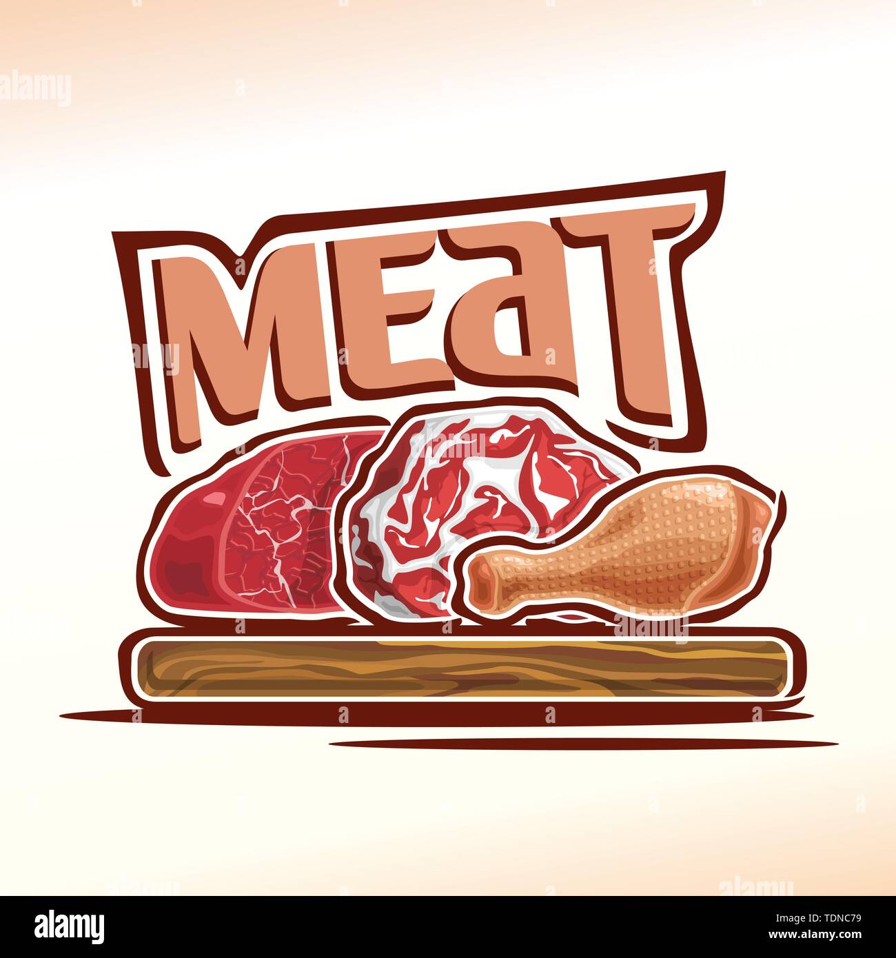 Viande marbrée Banque d'images vectorielles - Alamy
