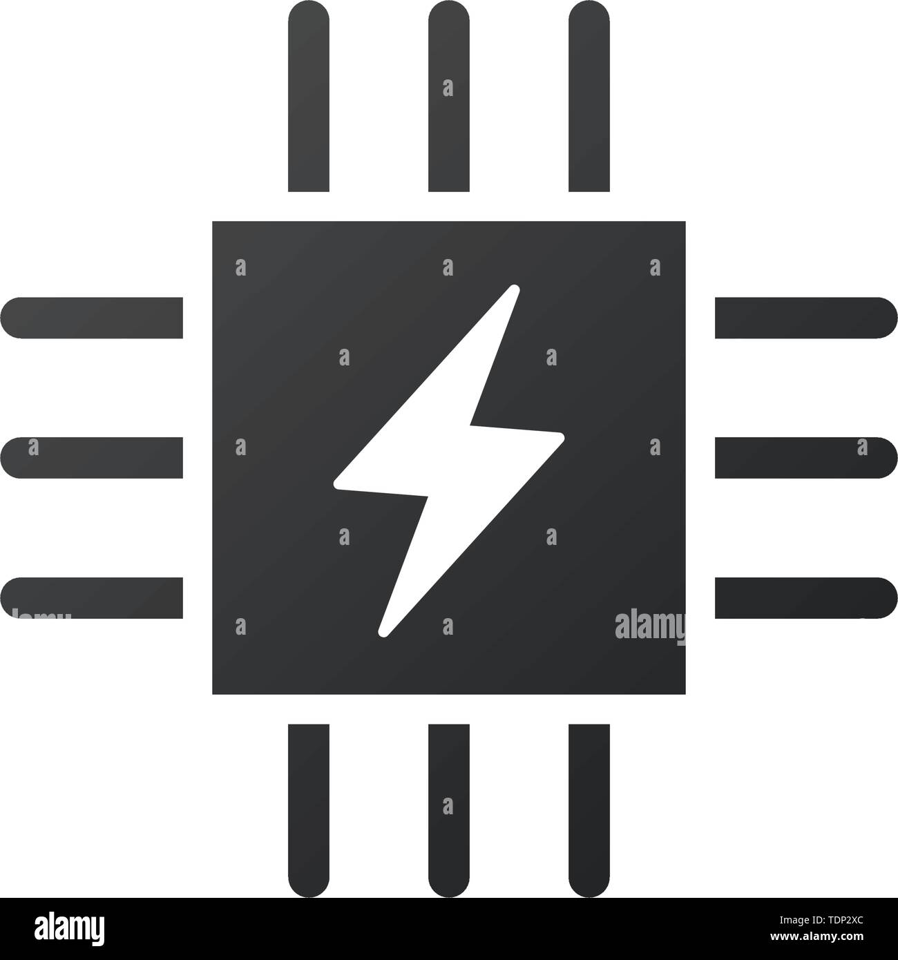 L'icône de Microchip. CPU, Central processing unit, processeur, puce ...
