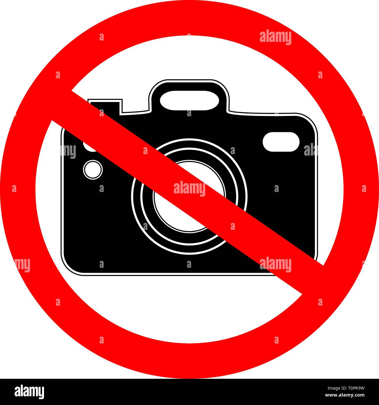 Aucune photographie, photo interdite symbole. Panneau indiquant l ...