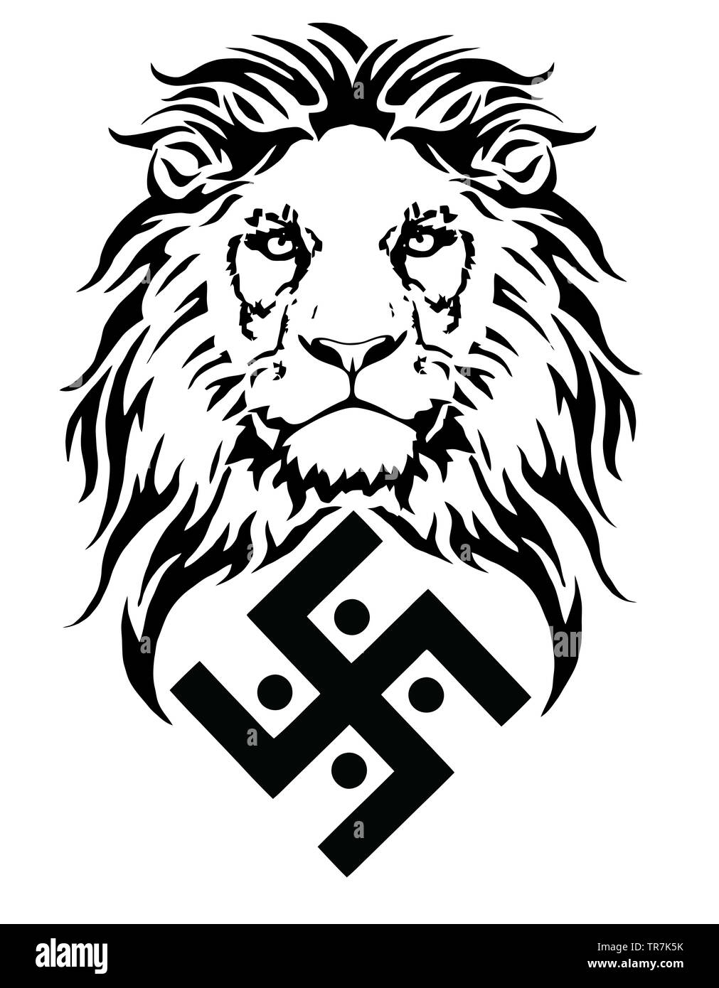 Le Lion Et Le Symbole De La Religion Indienne Du Jaïnisme La Croix