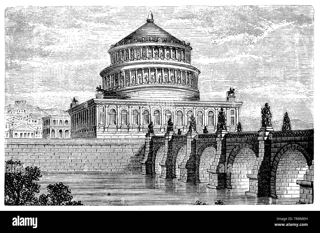 Tombe de hadrian Banque d'images noir et blanc - Alamy