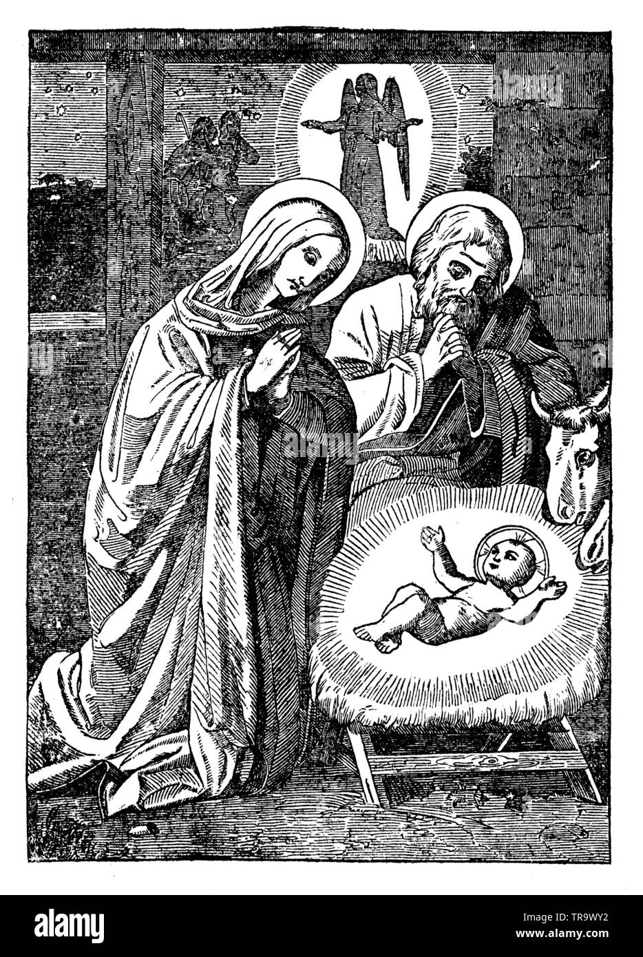 Crèche de noel dessin Banque de photographies et d’images à haute ...