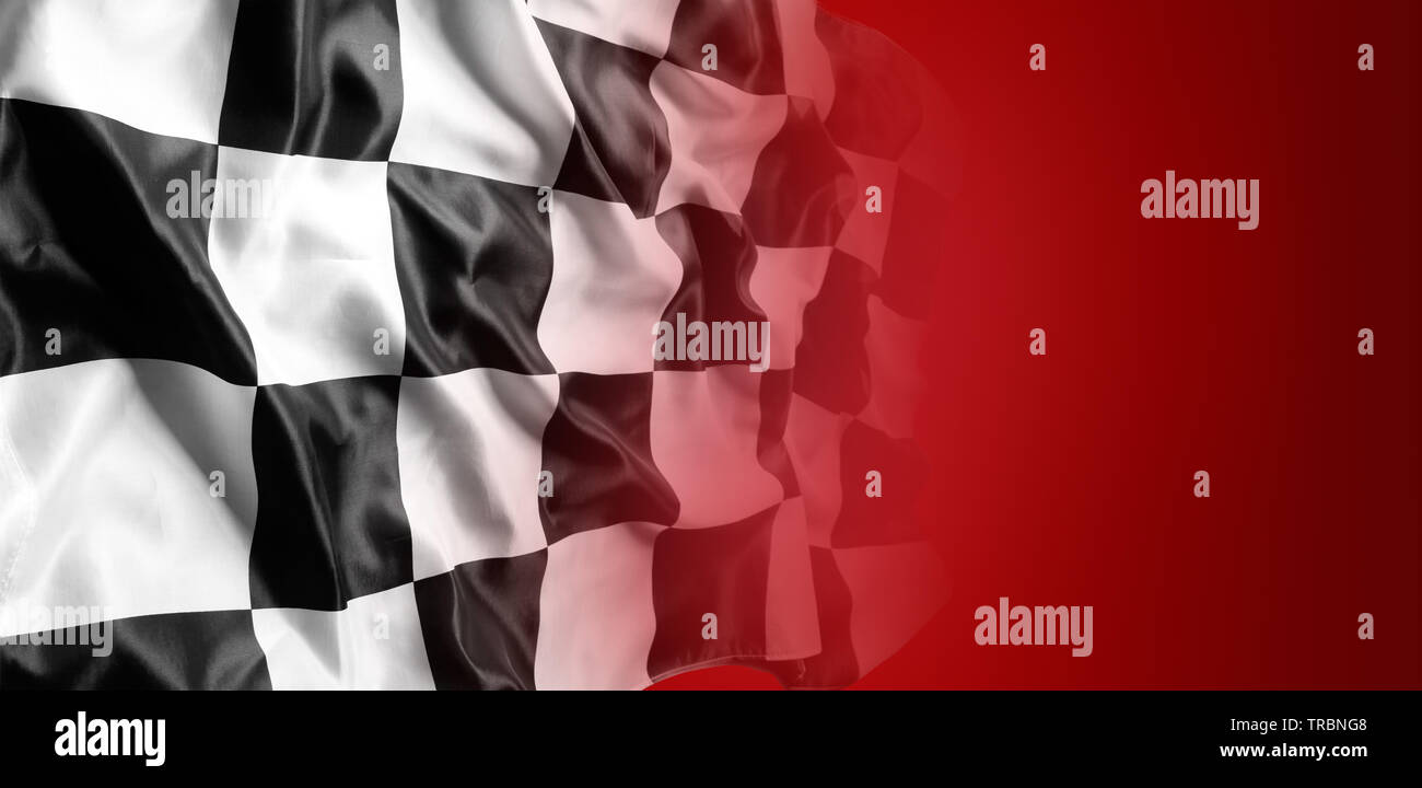 Drapeau à damier rouge et noir Banque de photographies et d’images à ...