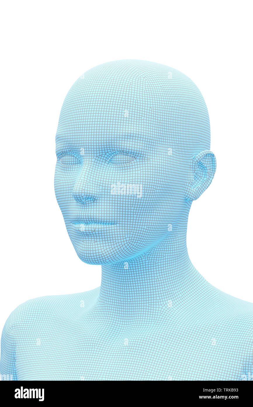 Tête de la femme. Le Rendu 3D image des femmes corps humain. Modèle ...