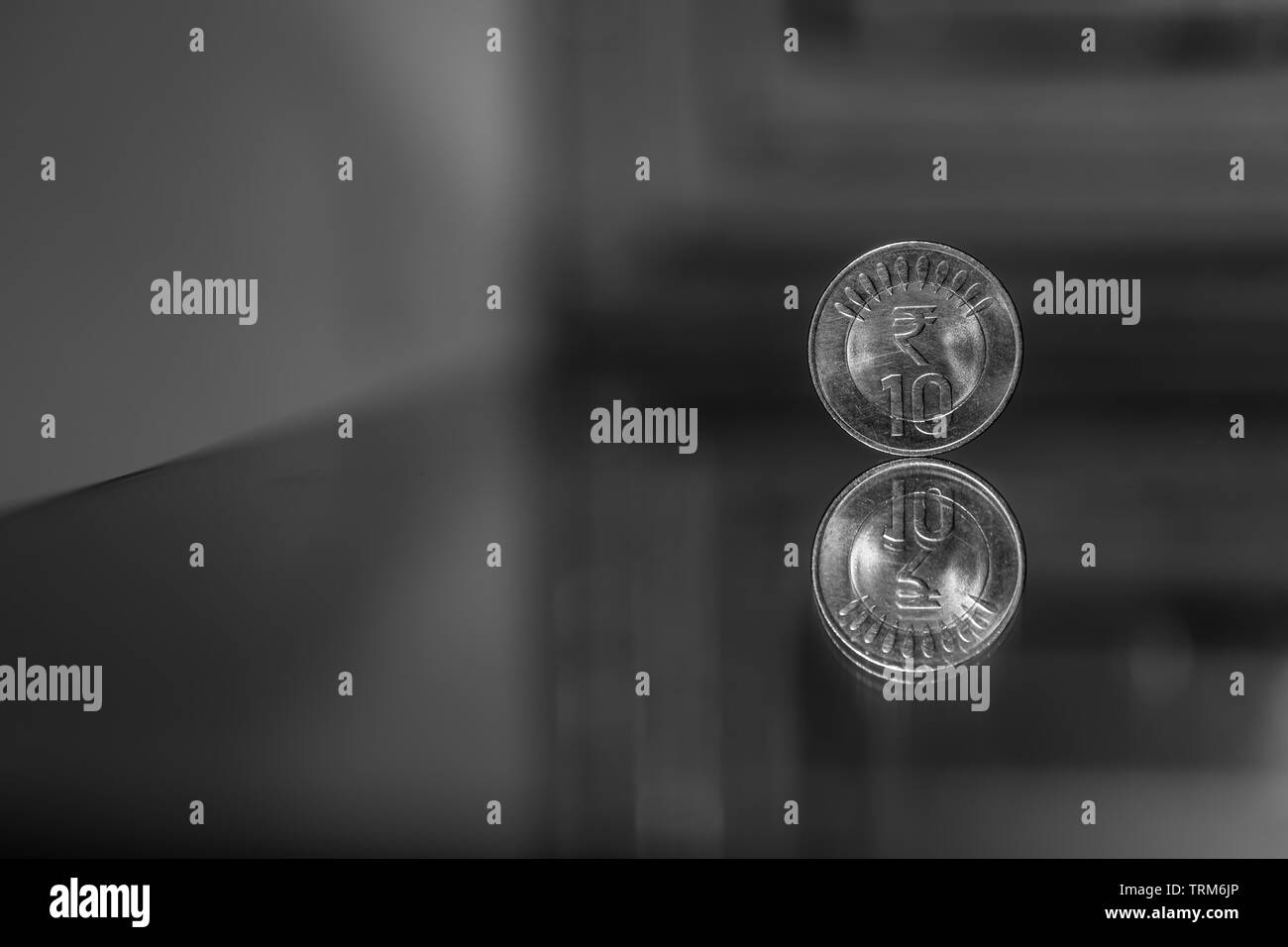 Ten rupee 10 rupees Banque d'images noir et blanc - Alamy
