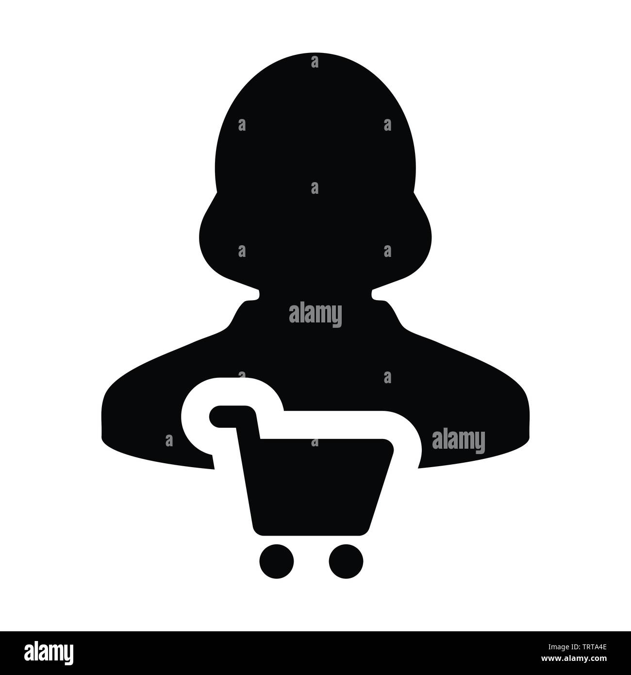 L'icône de supermarché avec vecteur female customer personne avatar ...