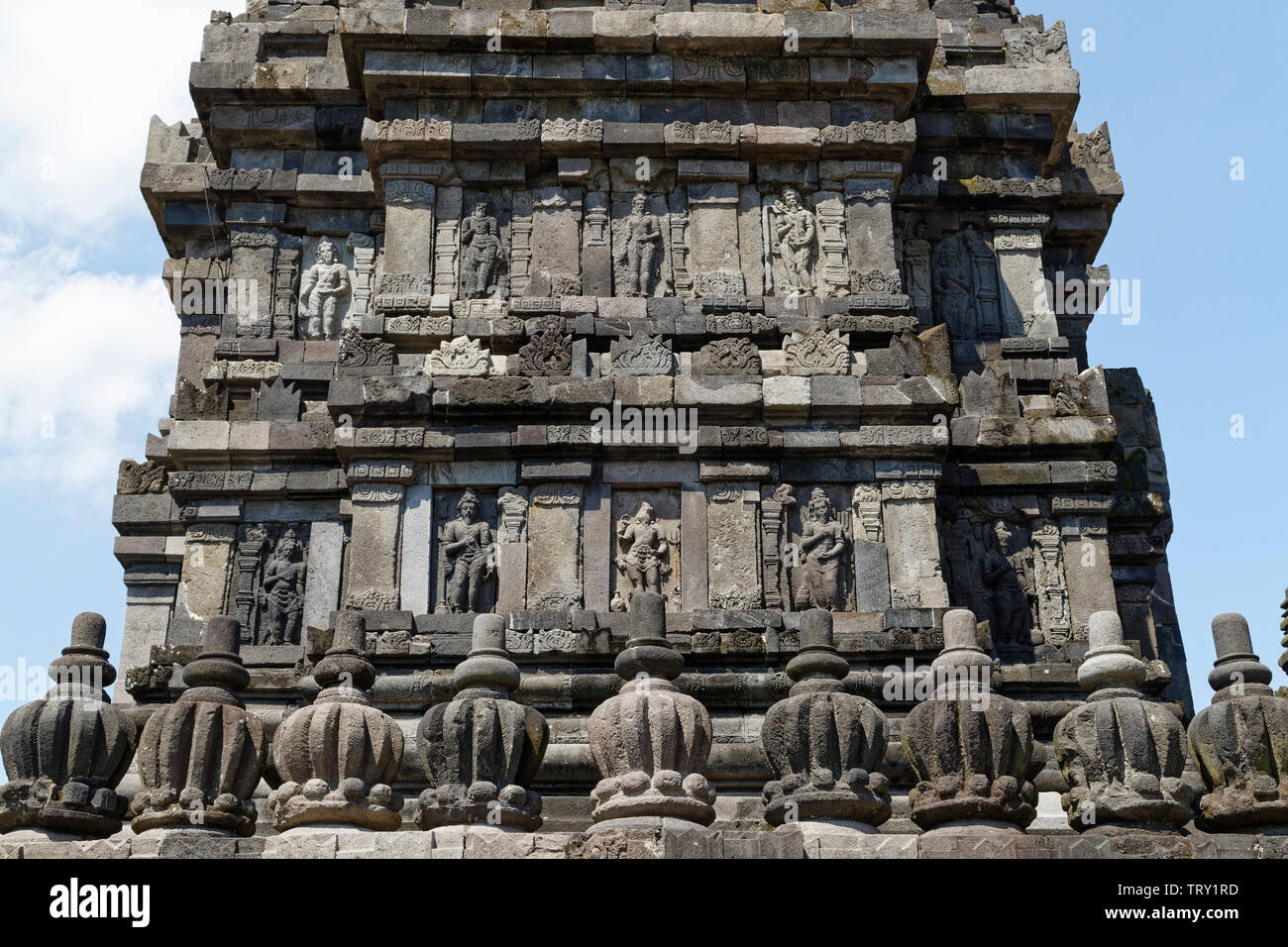 Prambanan, Java, Indonésie. 7 mai, 2019. Le 9ème siècle Hindu Temple de Prambanan complexe, site ...