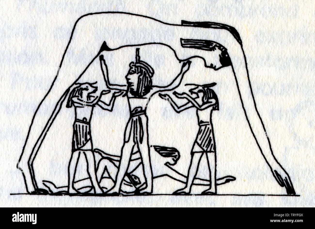 CHOU, LE DIEU DE L'AIR ATMOSPHÉRIQUE,SÉPARE NOUT, SA FILLE, LA VOÛTE ...