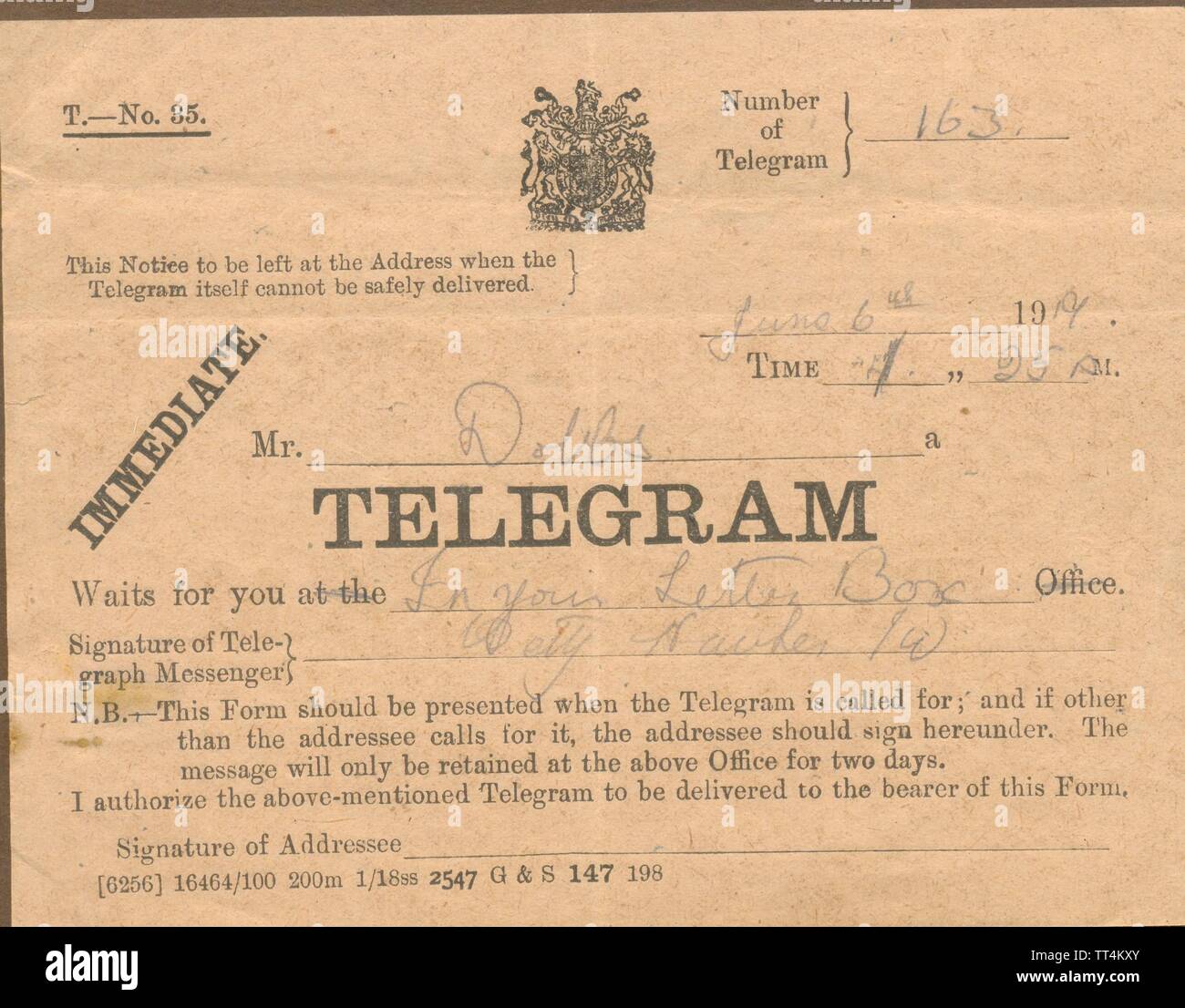 Télégramme postal Banque de photographies et d’images à haute ...