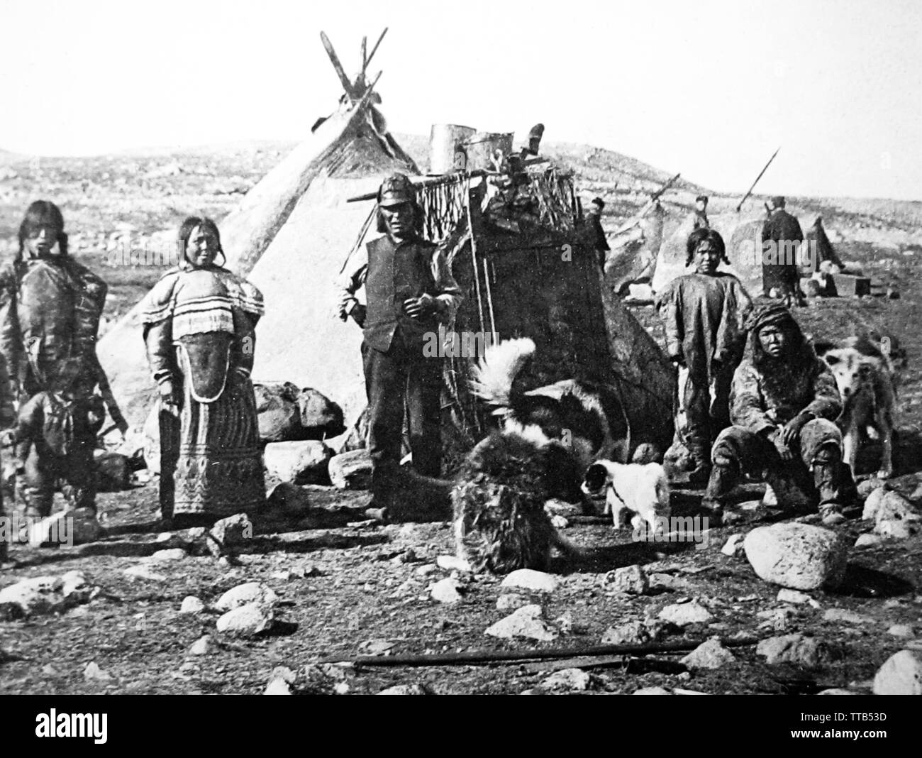 Inuit du groenland Banque d'images noir et blanc - Alamy