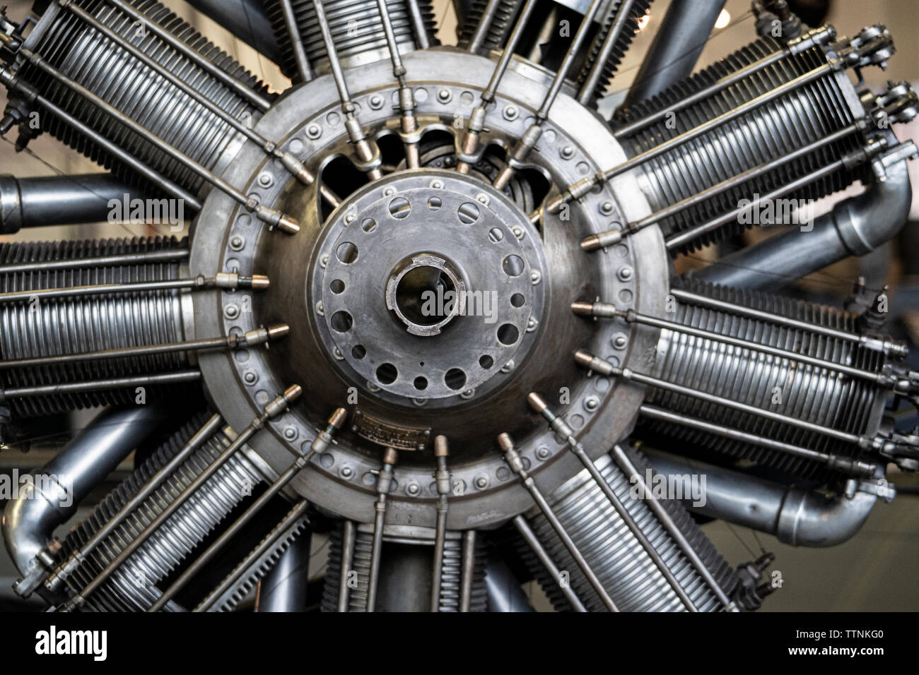 Close-up d'un moteur radial d'un aéronef d'époque Photo Stock - Alamy