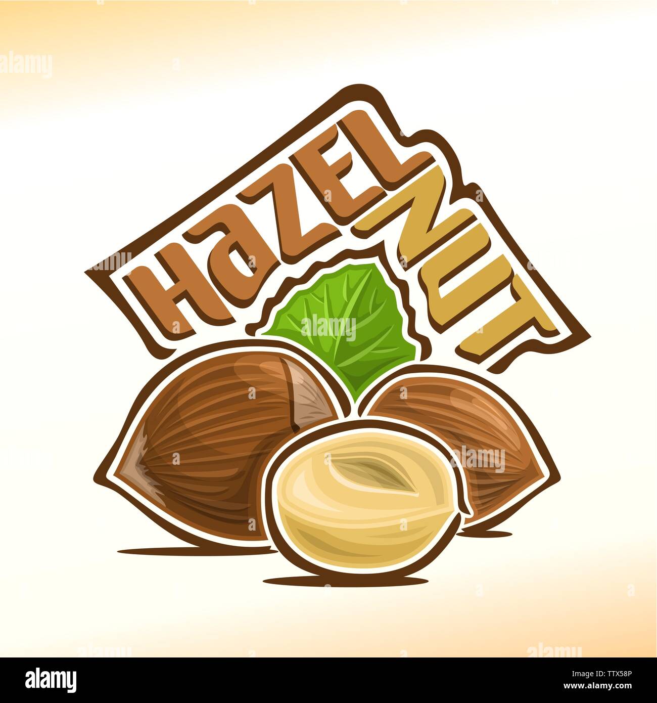 Logo Vector pour les noisettes Image Vectorielle Stock - Alamy