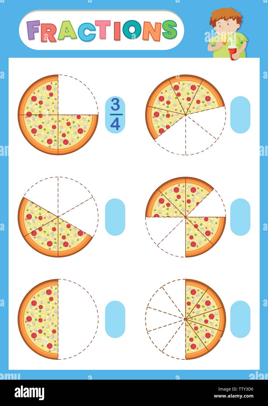 Une fraction mathématique illustration feuille Image Vectorielle Stock ...