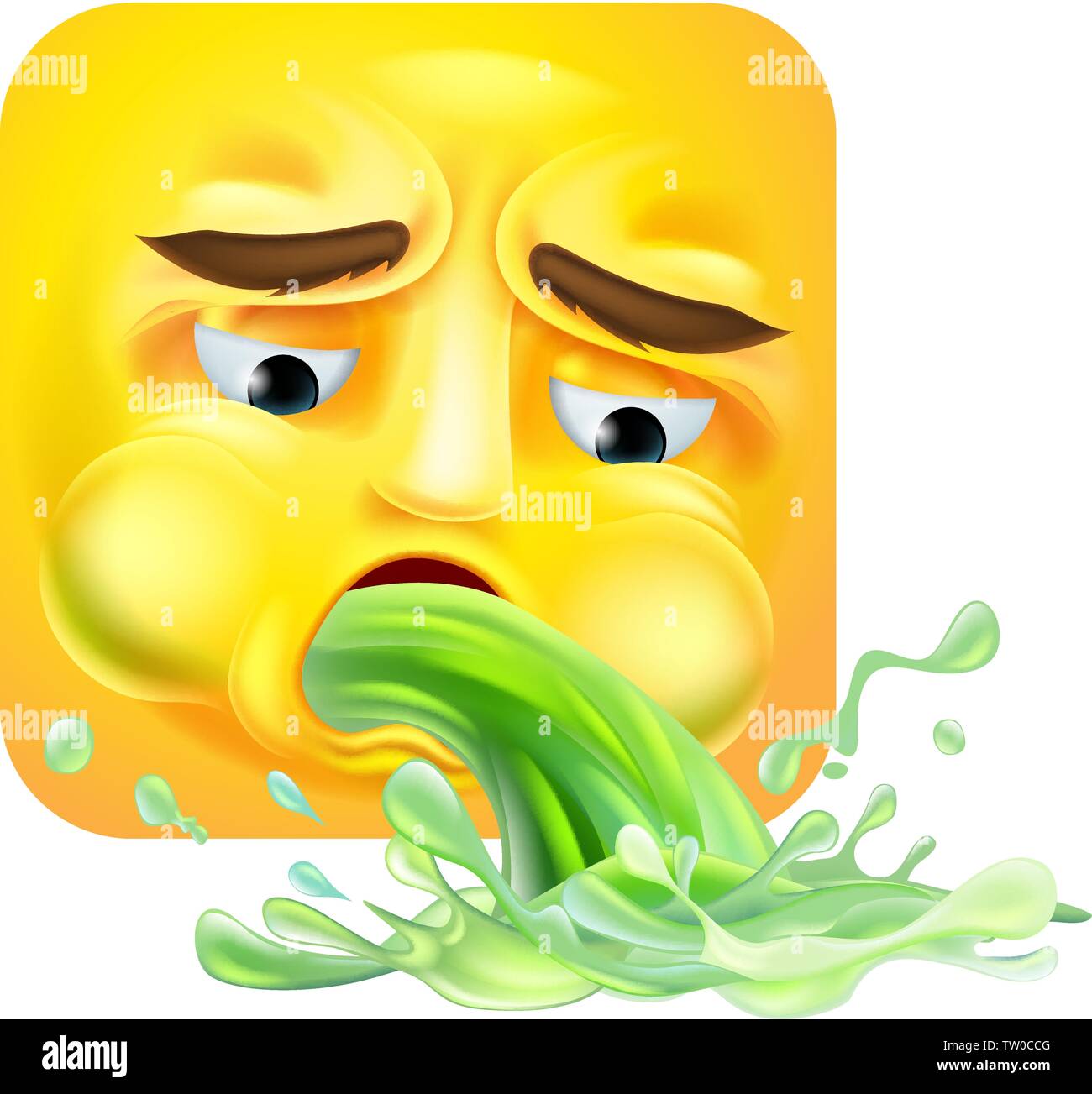 Vomissements vomir Émoticone Emoji Cartoon Image Vectorielle Stock - Alamy