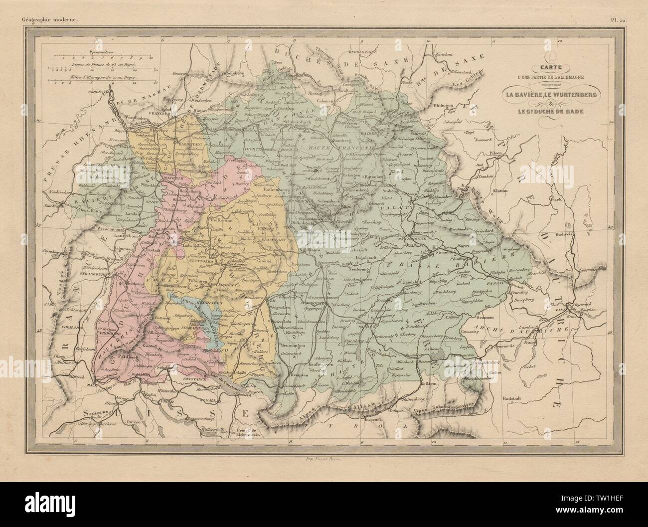Baden wurttemberg map Banque de photographies et d’images à haute ...