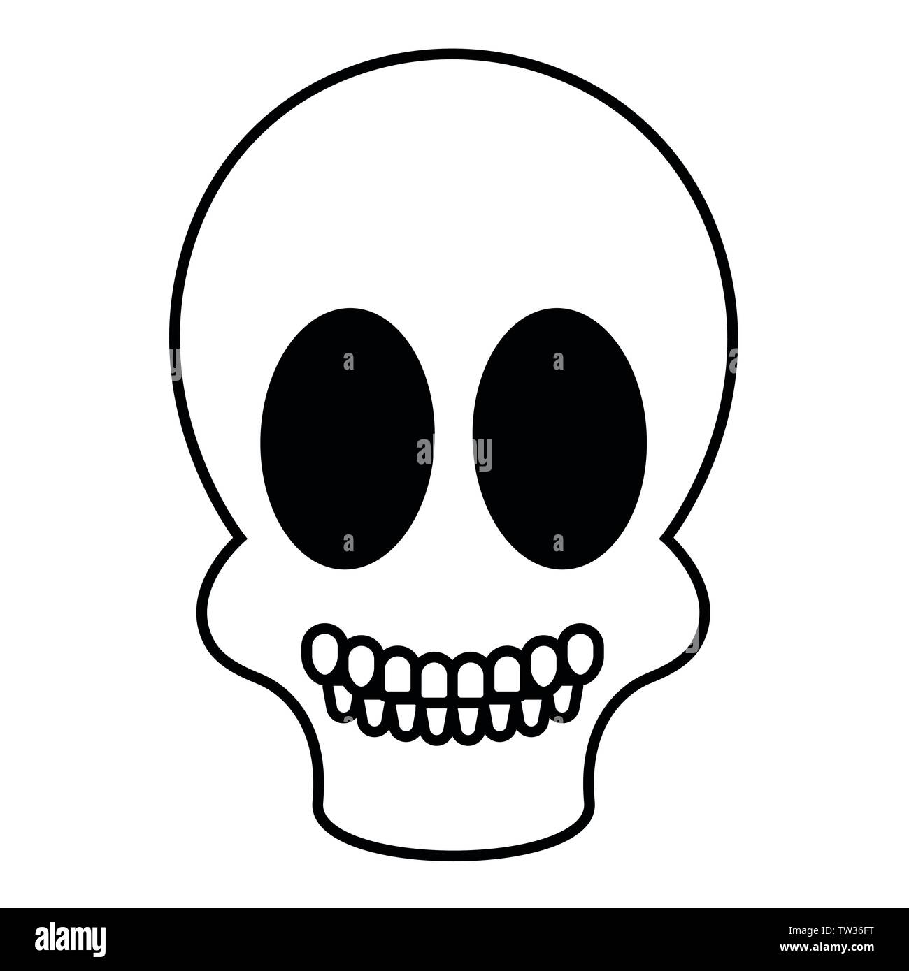 Crâne humain heureux isolé image cartoon - Vector Image Vectorielle ...