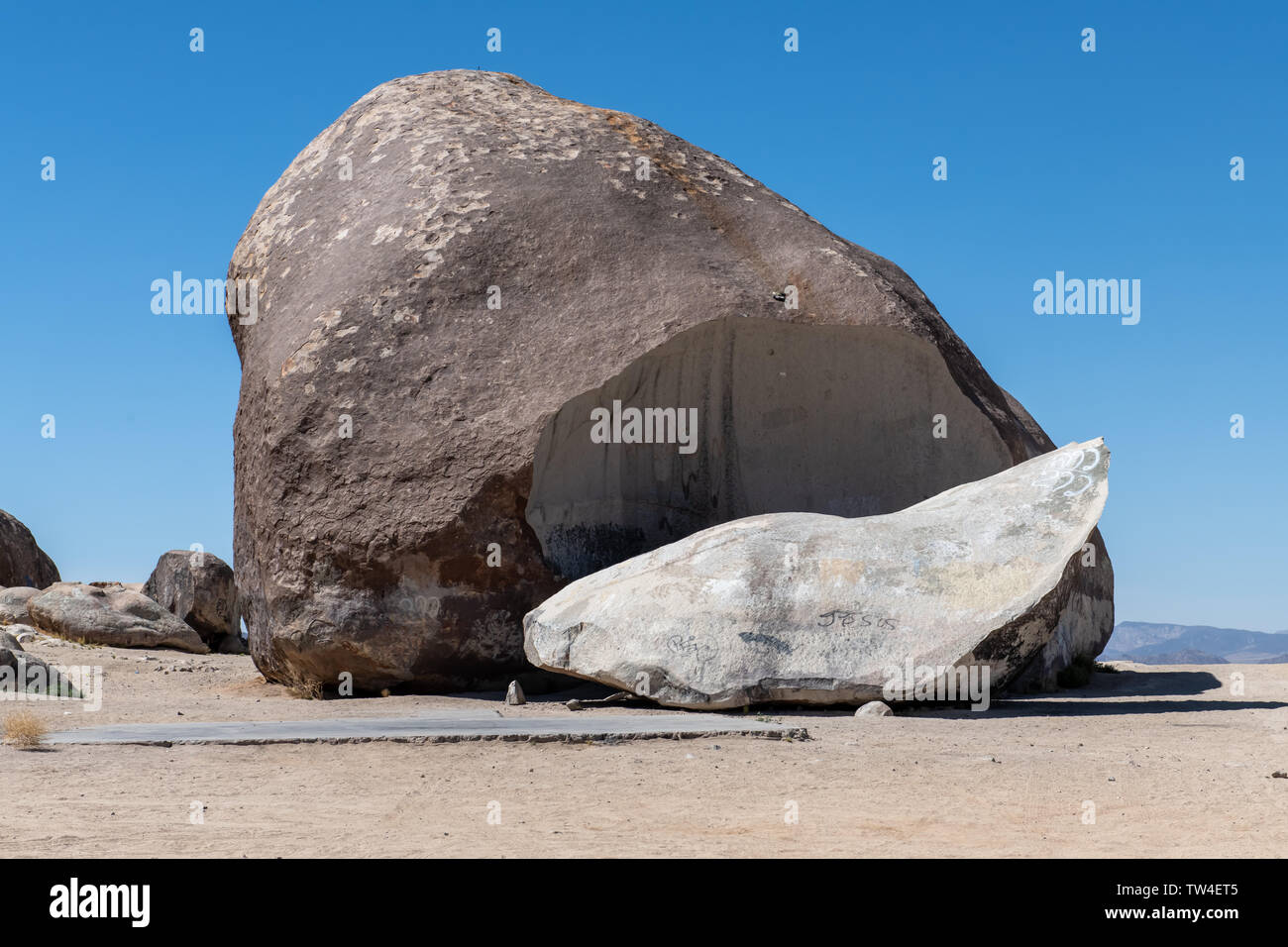 Rock géant près de Landers en Californie du Sud était autrefois un lieu ...