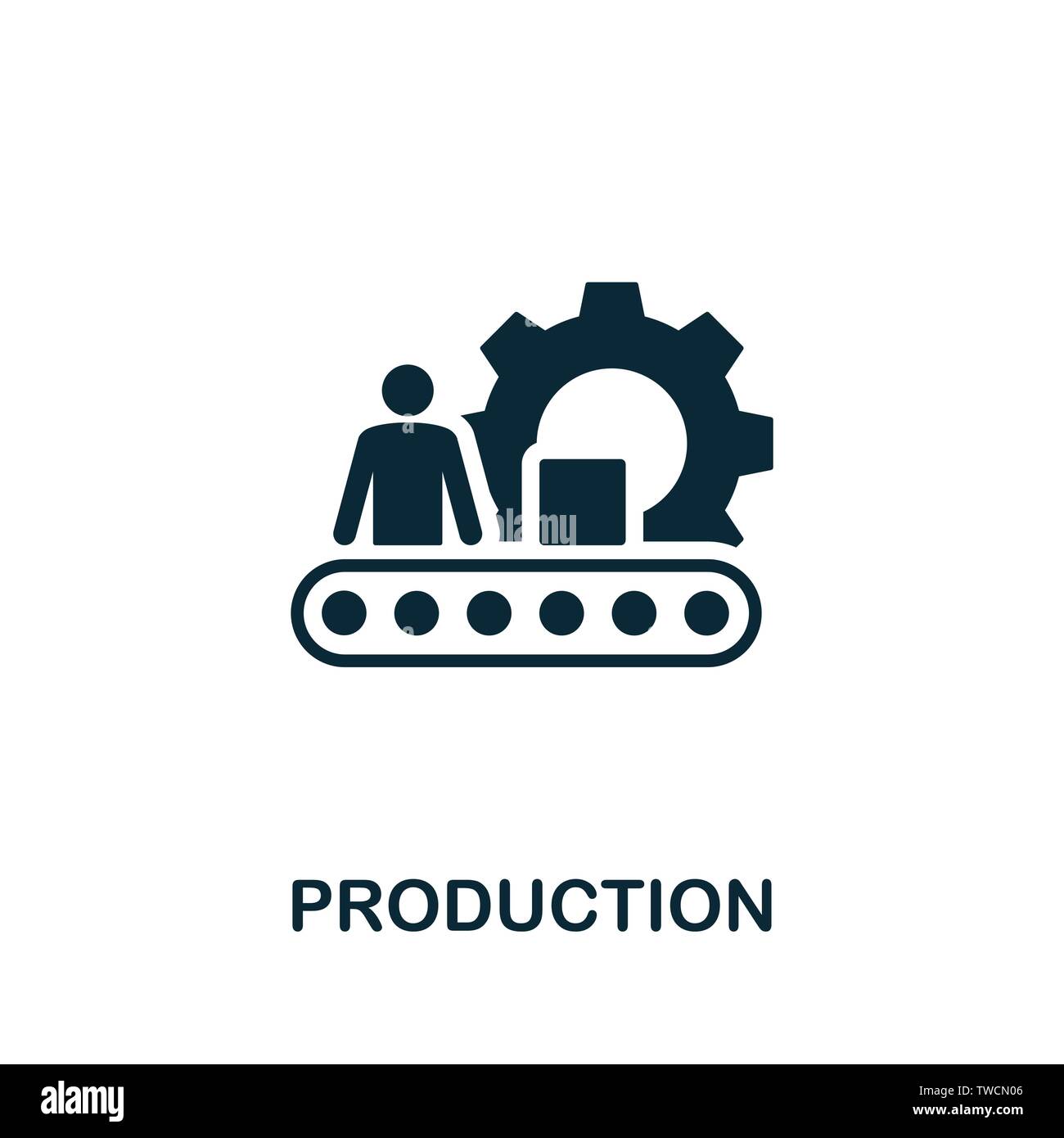 Symbole d'icône de vecteur de production. Signe créatif de la ...