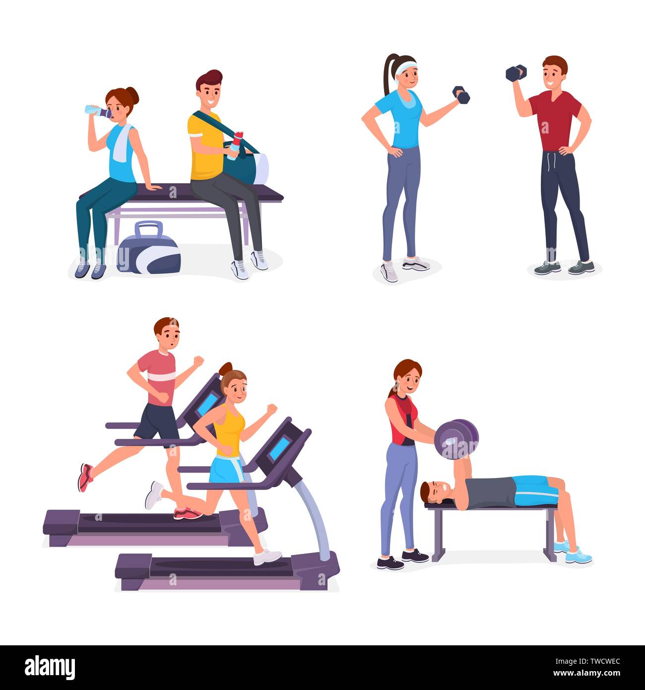 Jeu de sport. Sourire joyeux hommes et femmes de faire du sport dans la ...