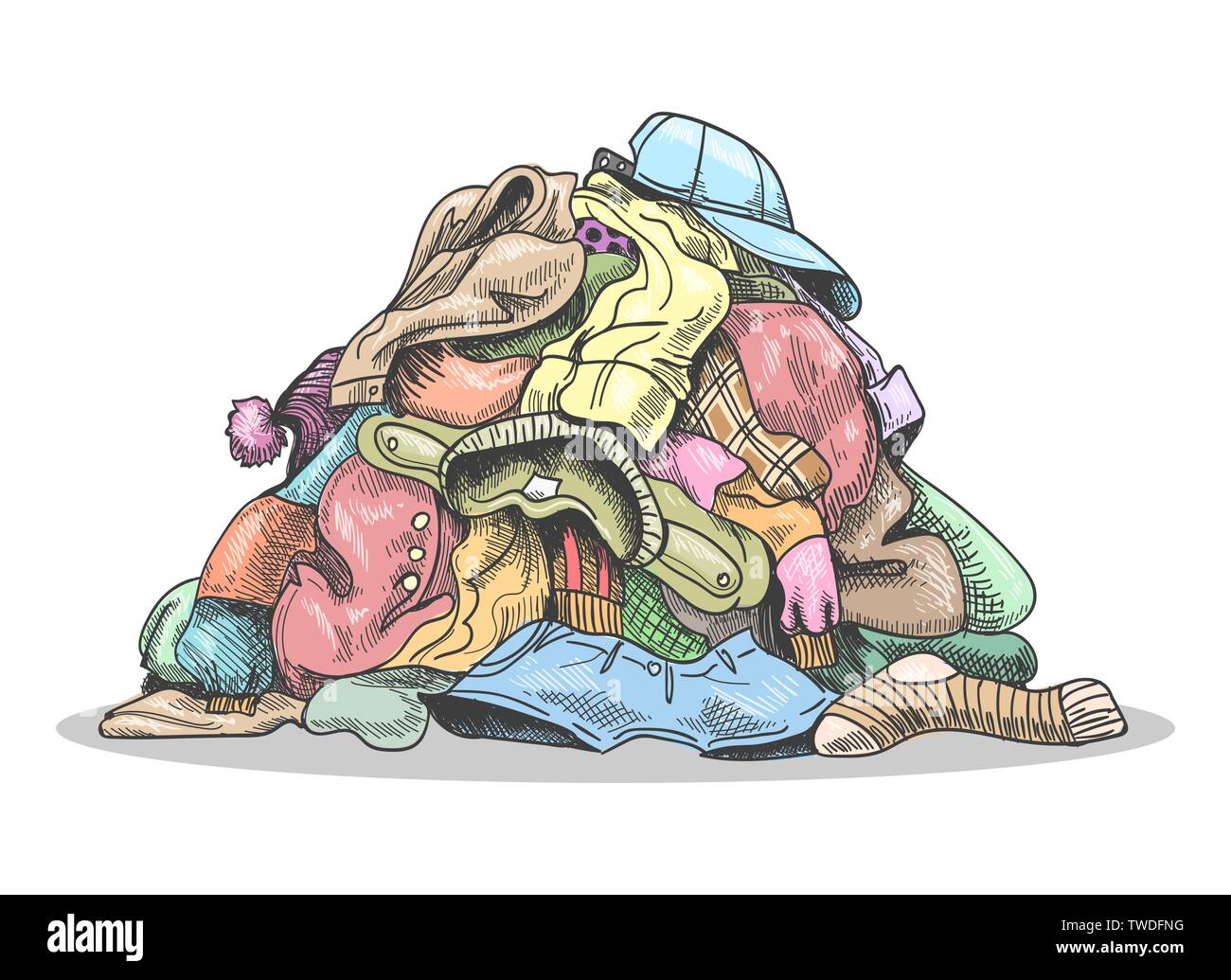 Pile de linge Banque d'images vectorielles - Alamy