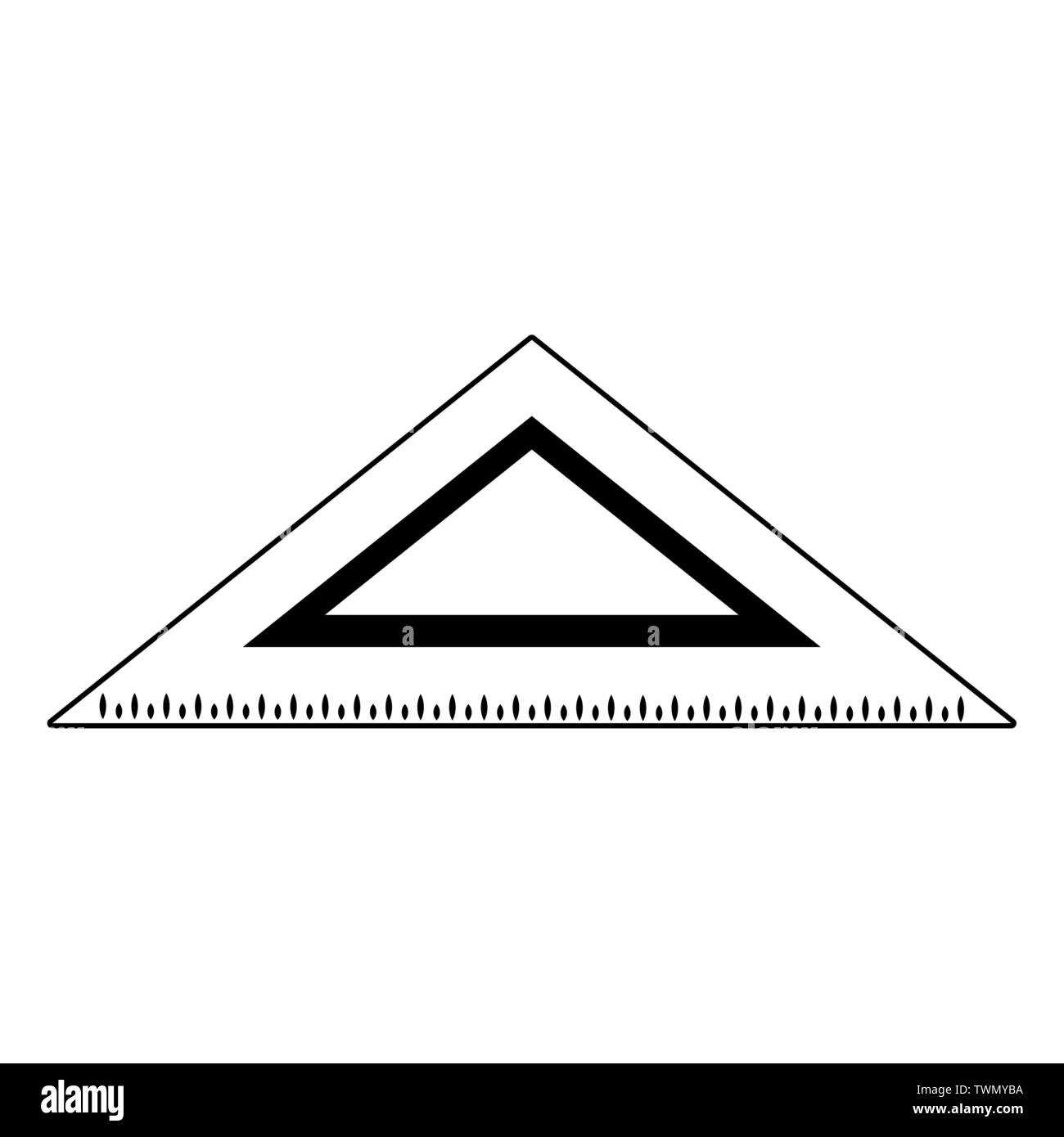Règle de l'école de dessin animé symbole isolé en noir et blanc Image ...