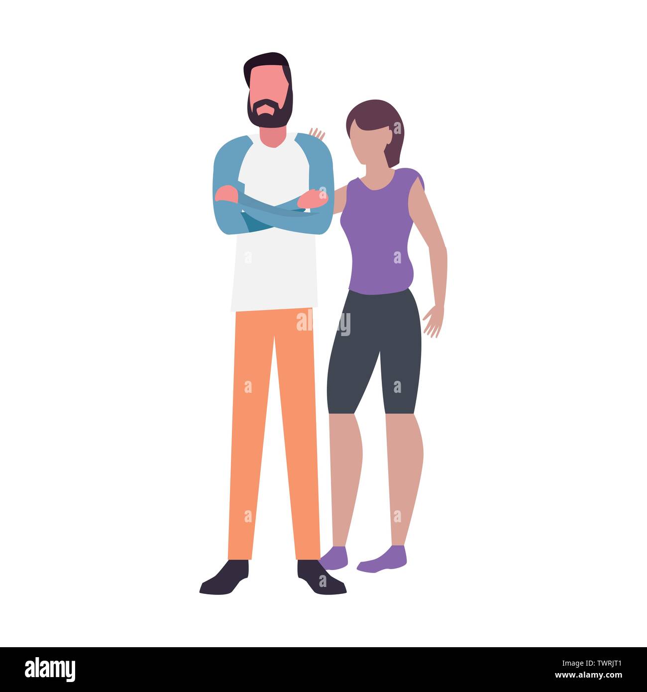 L'homme et la femme personnages avatars sur fond blanc vector ...