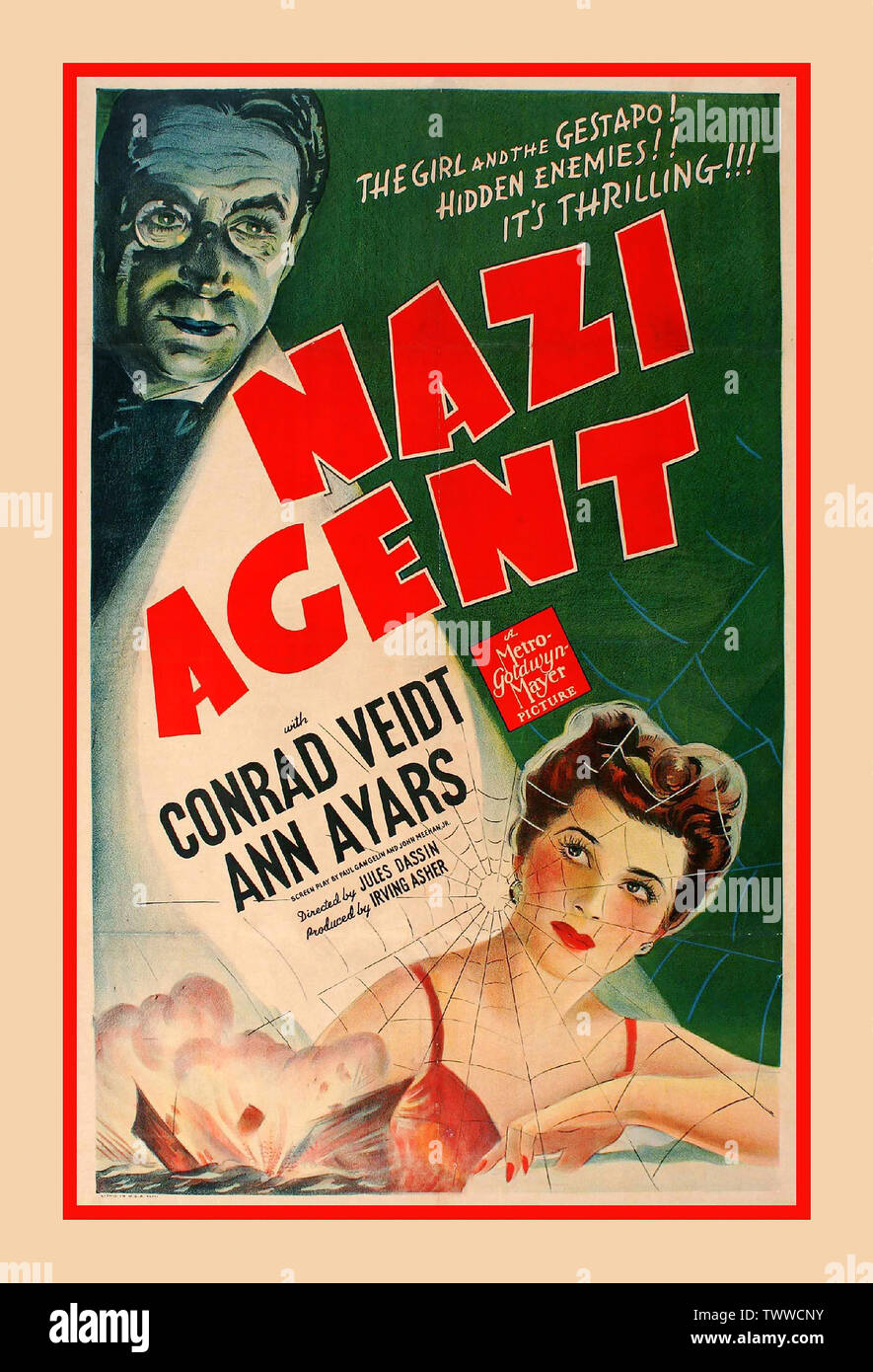 Vintage WW2 guerre de propagande affiche de film film de divertissement ...