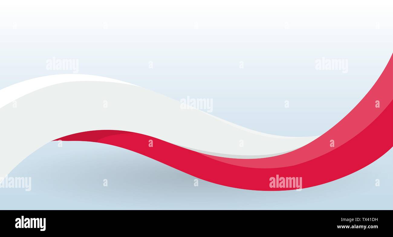 Pologne drapeau national. Symbole polonais, agitant forme inhabituelle ...