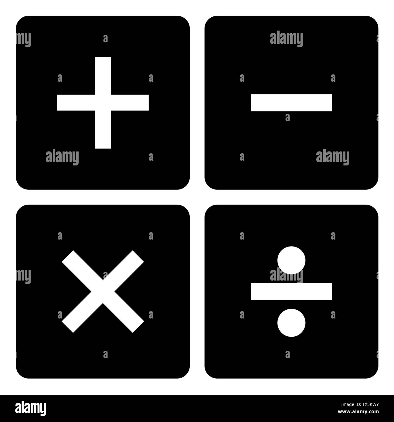 Signe mathématique de base Banque d'images noir et blanc - Alamy