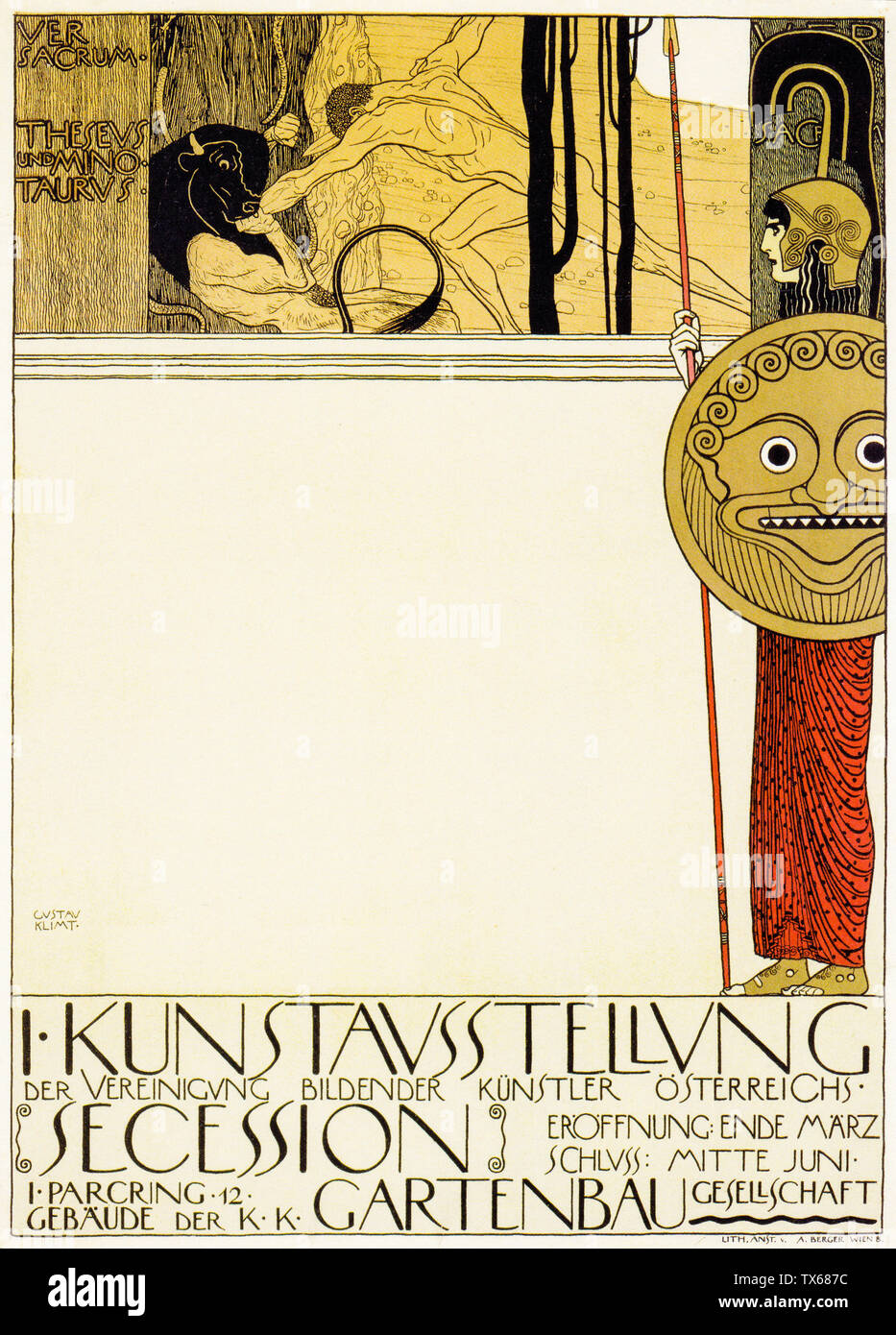 Gustav Klimt, Première affiche de l'exposition de la Sécession ...