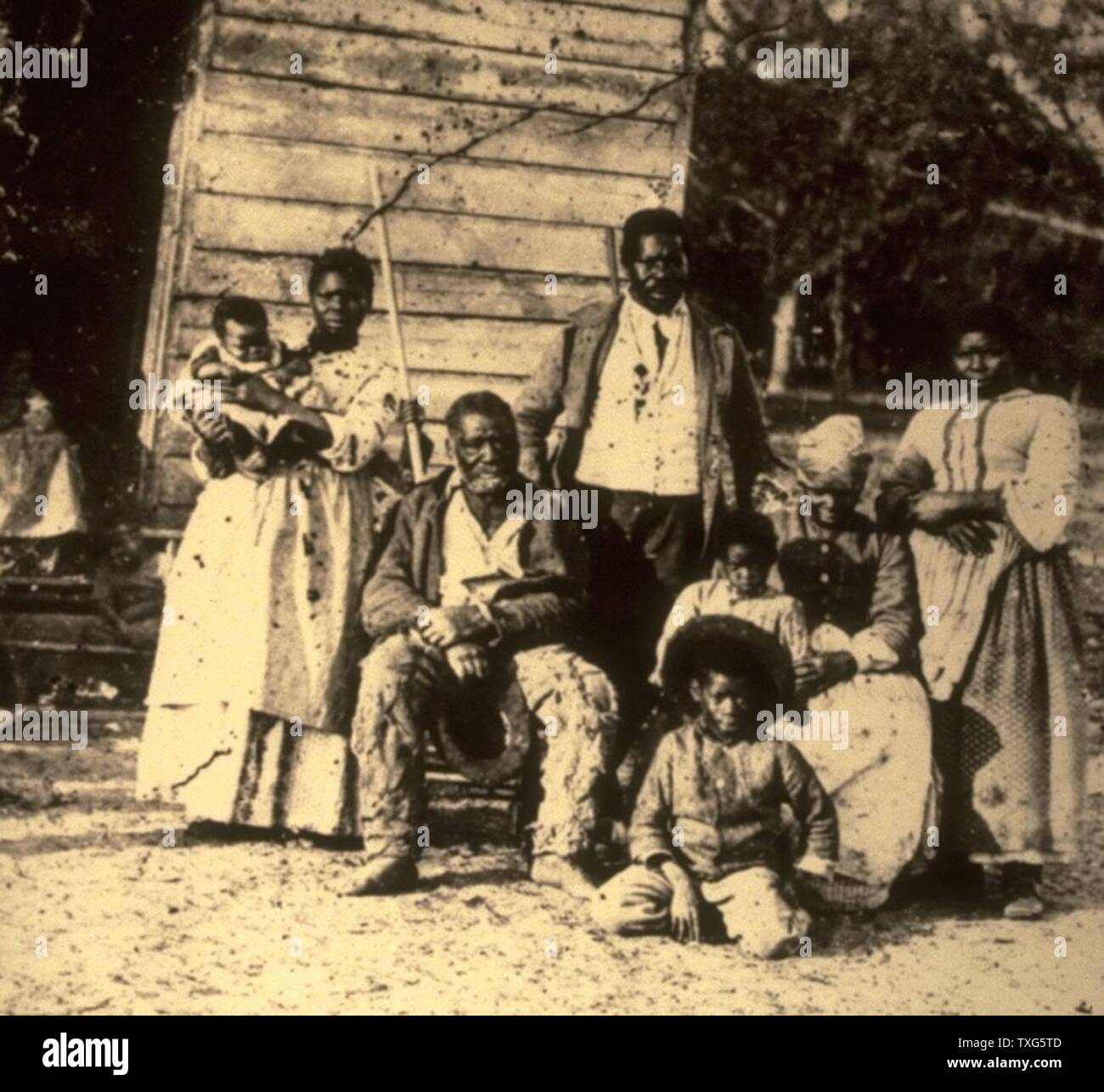 La famille d'esclaves en Amérique du Sud Photo Stock - Alamy