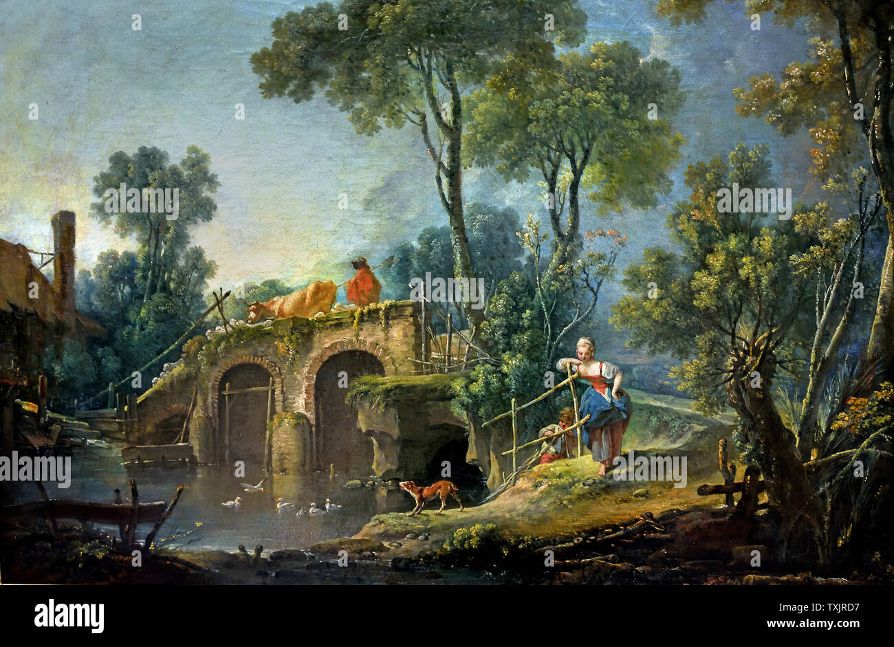 Le pont, au-dessus de la porte de la chambre peint pour le Cardinal de ...