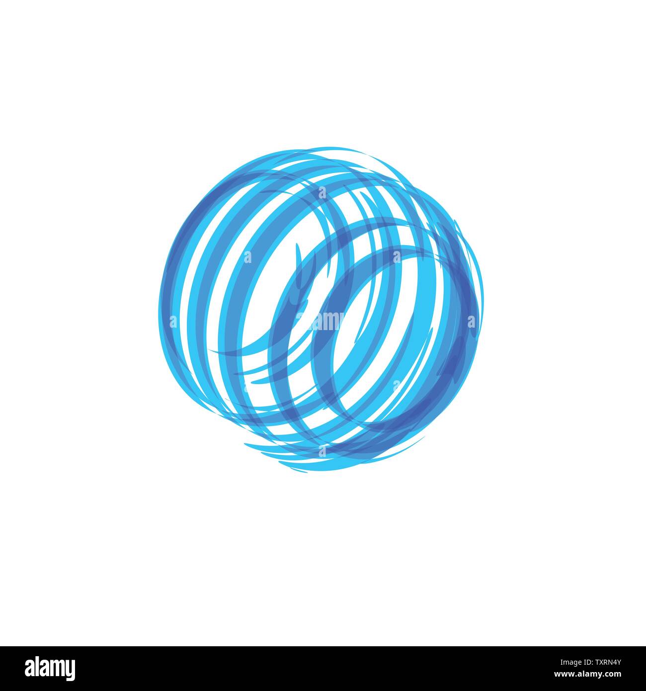 Abstract blue forme du cercle, le logo concept. L'icône de réseau ...