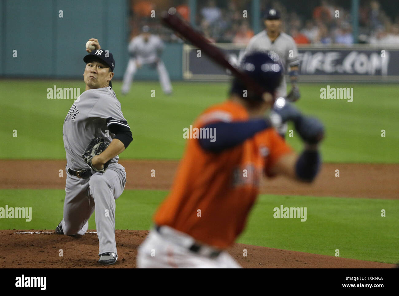 Le lanceur partant des Yankees de New York Masahiro Tanaka offre à l ...