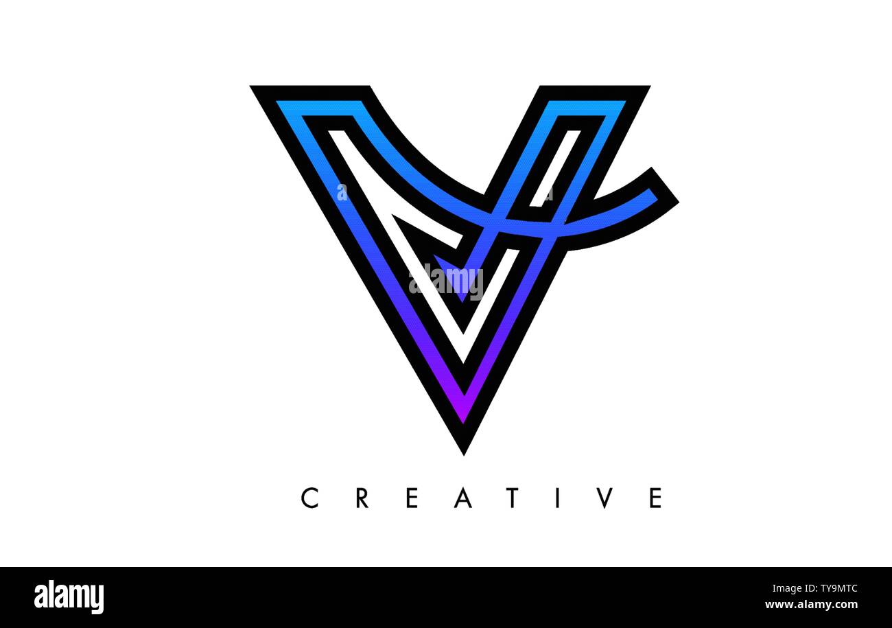 Lettre V Logo Design. Lettre V avec logo Swoosh icône moderne d ...