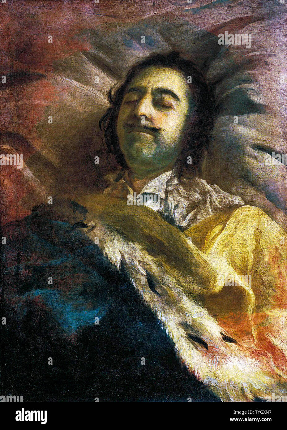 Pierre le grand de russie sur son lit de mort Banque de photographies ...