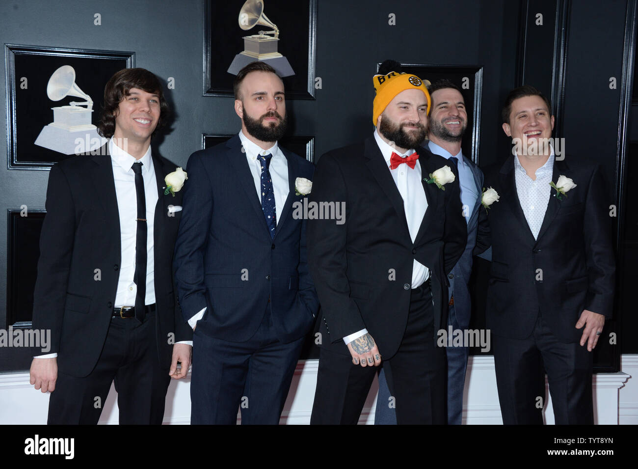 L'August Burns Red band arrive sur le tapis rouge à la 60e cérémonie ...